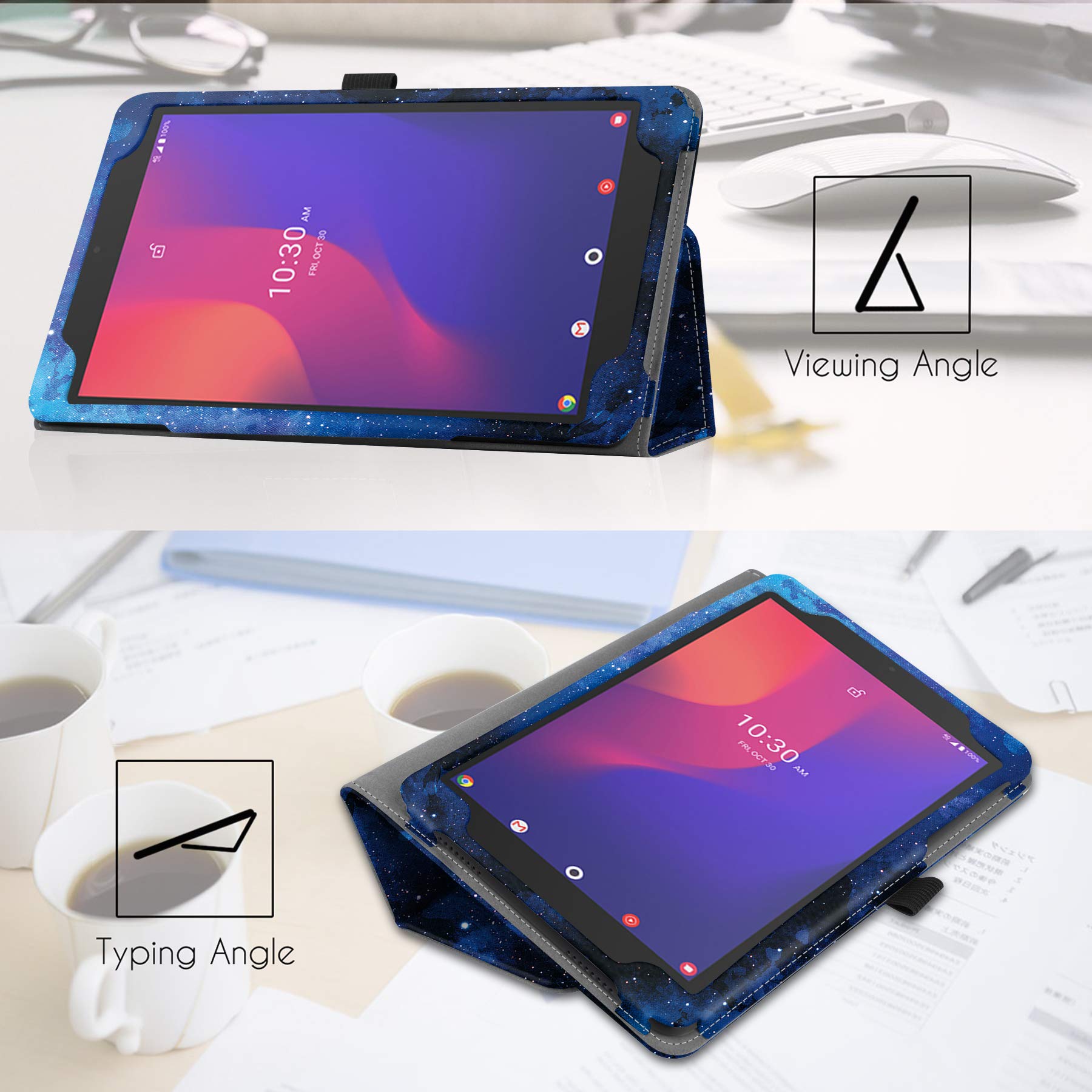 Famavala Folio Case Cover for T-Mobile Alcatel Joy Tab 2 8-inch Tablet Model 9032Z 2020 Released (BlueSky)