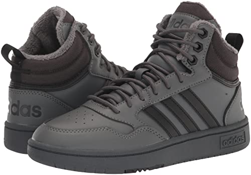 adidas Women's Hoops 3.0 Mid Basketball Shoe, Grey/Black/Carbon, 9