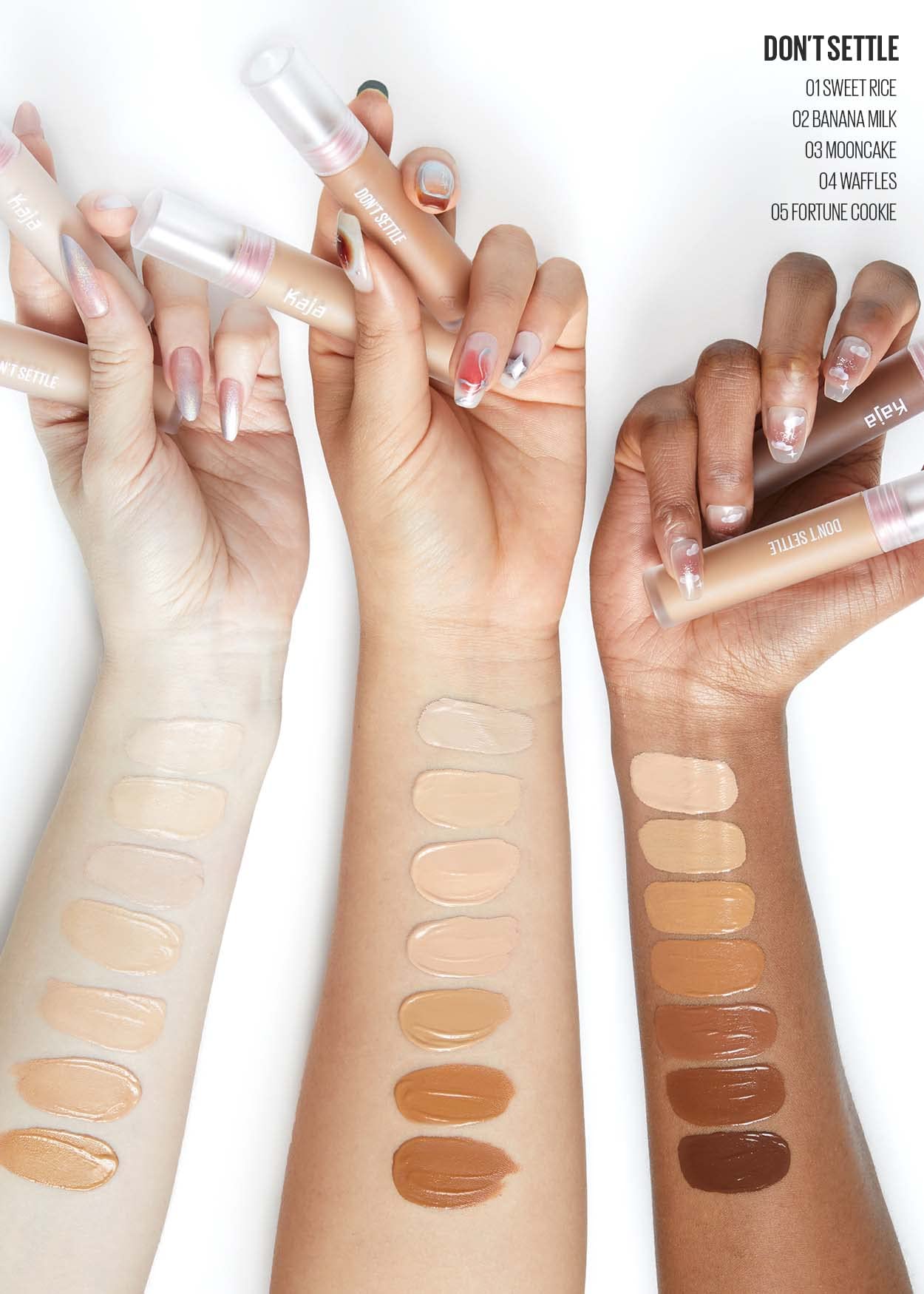 Kaja Liquid Concealer - Don't Settle | Buildable, Lightweight, Light-to-medium Coverage, Color-correcting, 03 Mooncake, 0.21 Oz