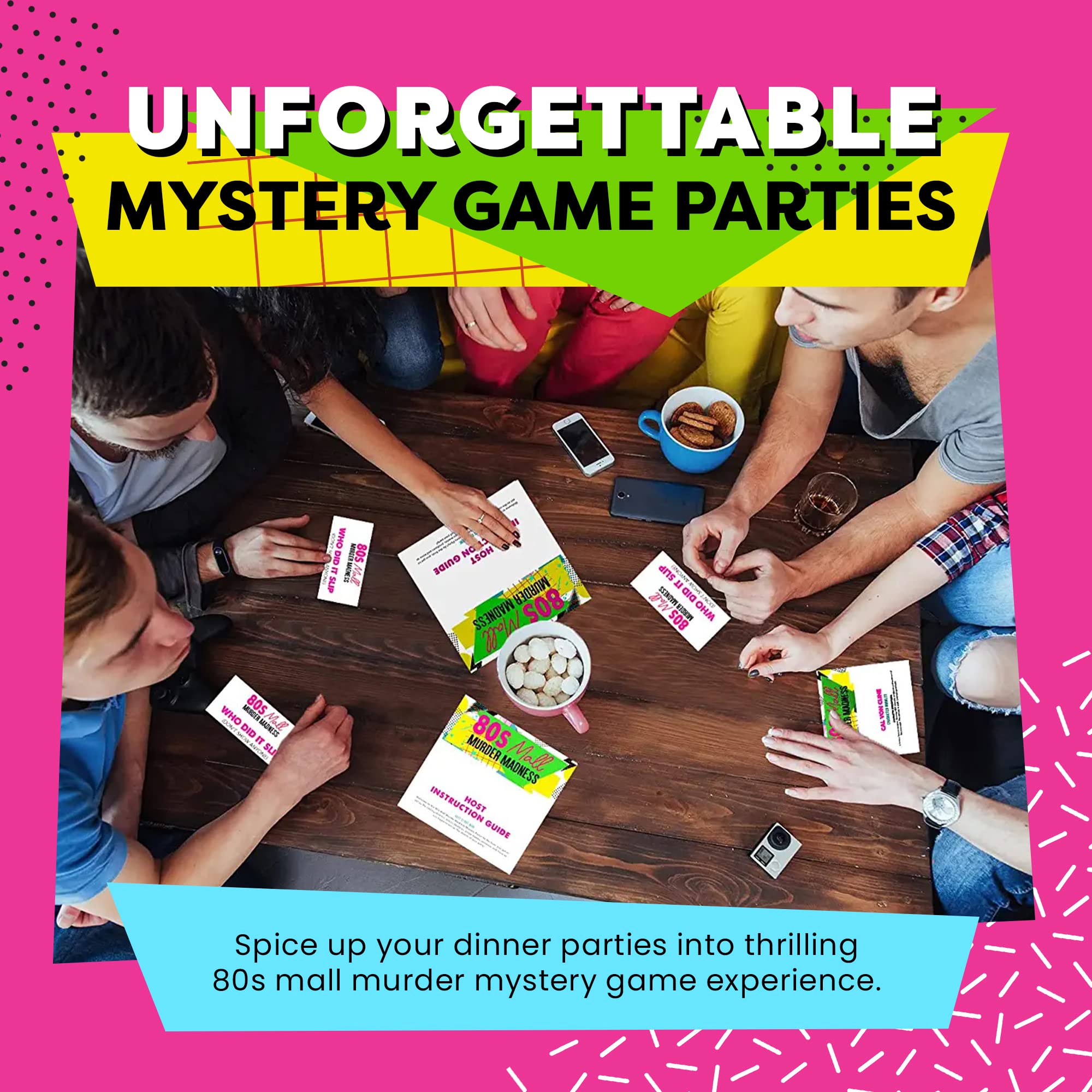 80s Mall Murder Madness | A Totally Tubular 1980s Themed Murder Mystery Game | Flexible 4-20 Players | in-Person & Virtual Downloadable Files