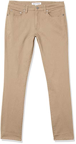 Amazon Essentials Men's Skinny-Fit 5-Pocket Stretch Twill Pant, Khaki Brown, 32W x 30L