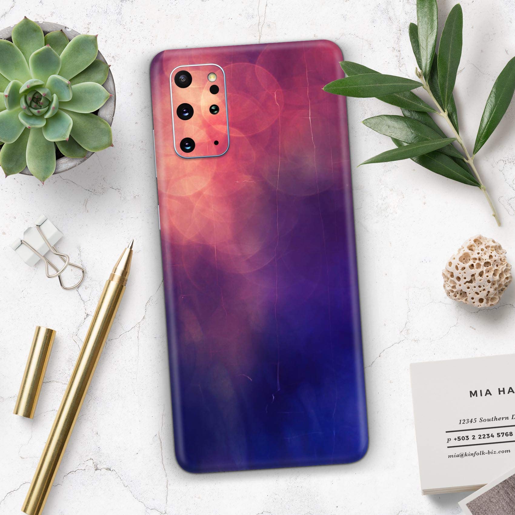 DesignSkinz Abstract Fire & Ice V17 Protective Vinyl Decal Wrap Skin Cover Compatible with The Samsung Galaxy S20 (Screen Trim & Back Glass Skin)