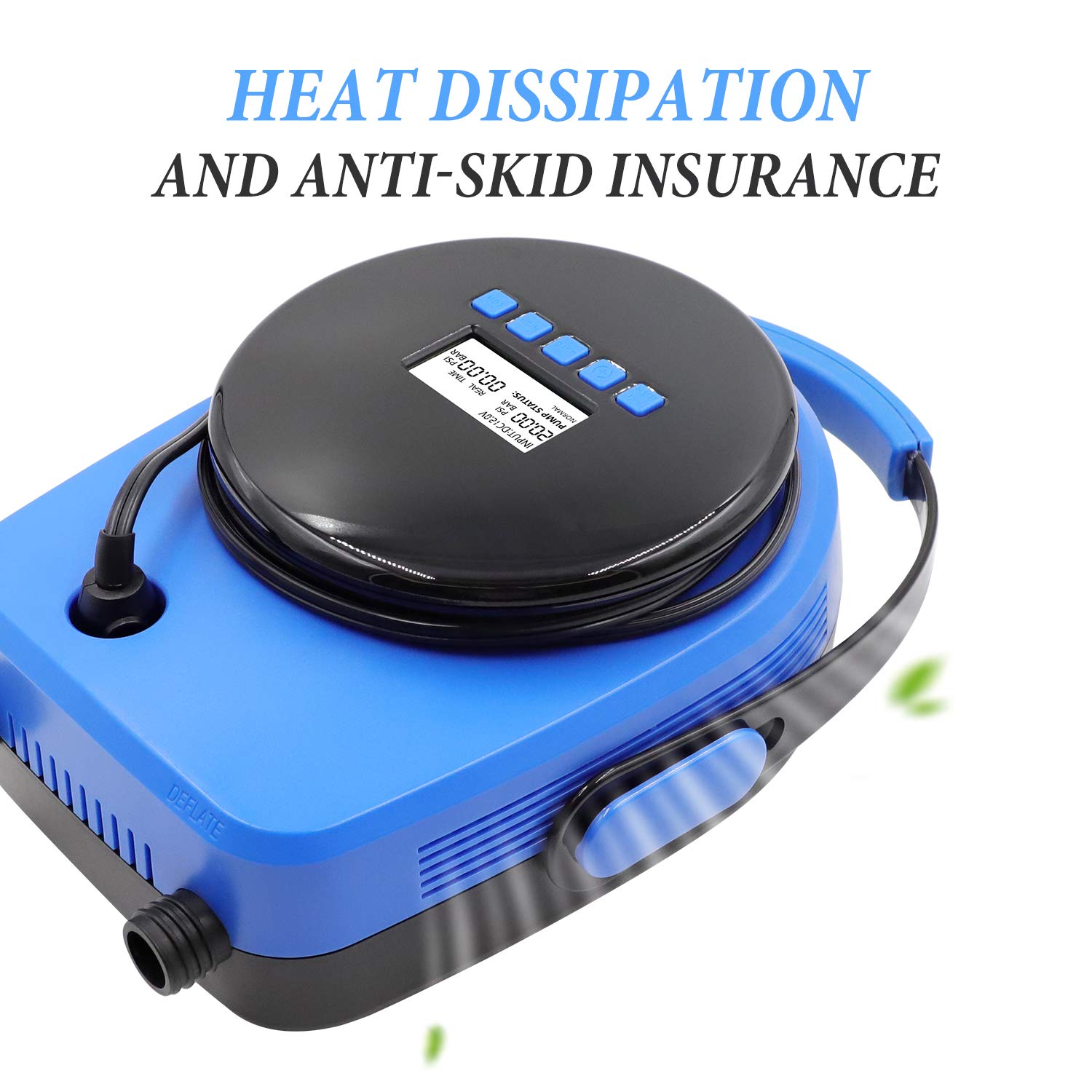 20PSI High Pressure SUP Air Pump with HD LCD Function, Dual Stage Inflation & Deflation Function Paddle Board Pump, 12V DC Car Connector, for Inflatable Stand Up Paddle Boards, Boats, Tent Kayaks