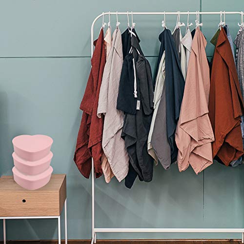 AlTurn 3Pcs Underwear Organizer Box with Lids Heart Shaped Closet Dresser Drawer Dividers Containers Stackable for Lingerie Socks Bras Scarves (Color : Pink)