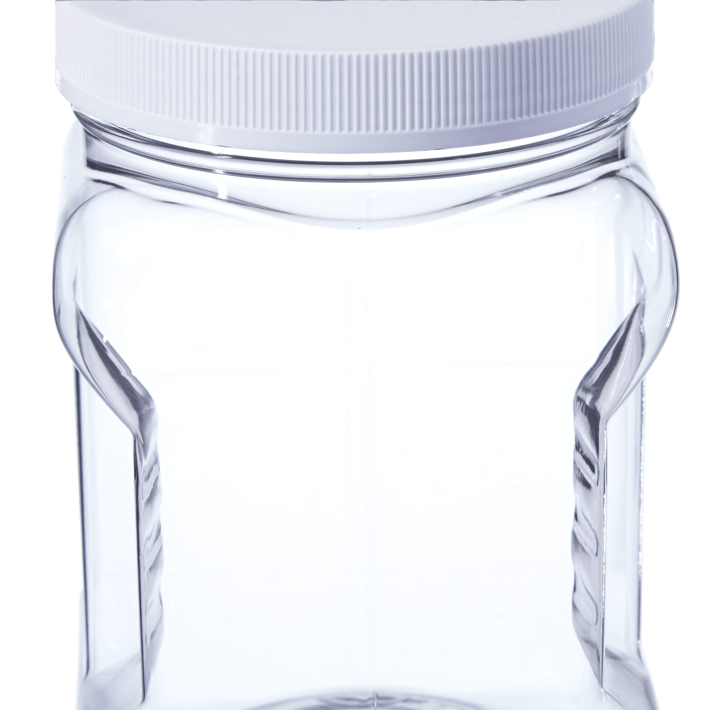 Consolidated Plastics 41657 Wide-Mouth PET Grip Jar with Lid, 32 oz, Clear, 12 Piece