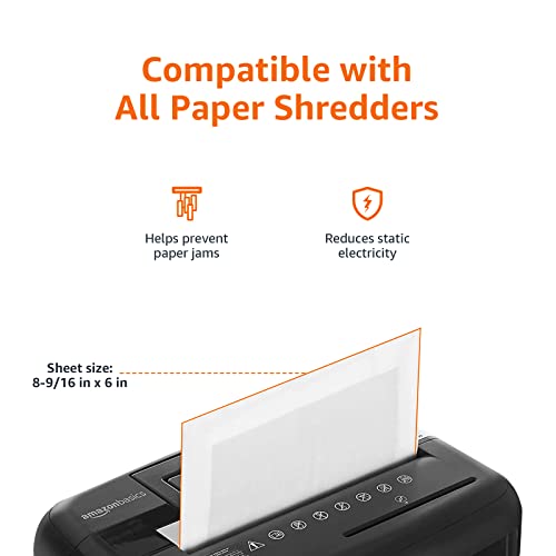 Amazon Basics Paper Shredder Sharpening & Lubricant Sheets, Pack of 24, White