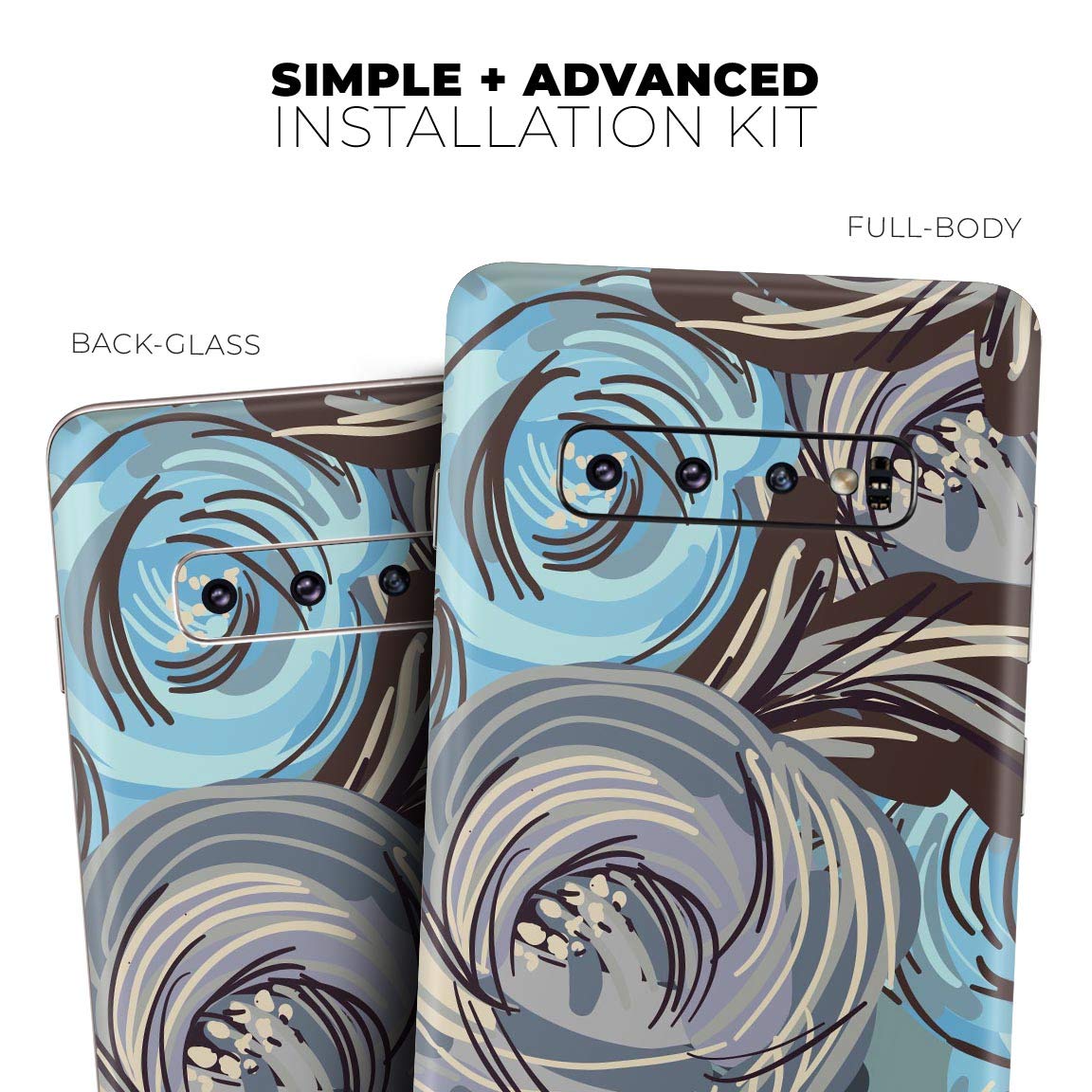 DesignSkinz Abstract Subtle Toned Floral Strokes Protective Vinyl Decal Wrap Skin Cover Compatible with The Samsung Galaxy S20 (Screen Trim & Back Glass Skin)