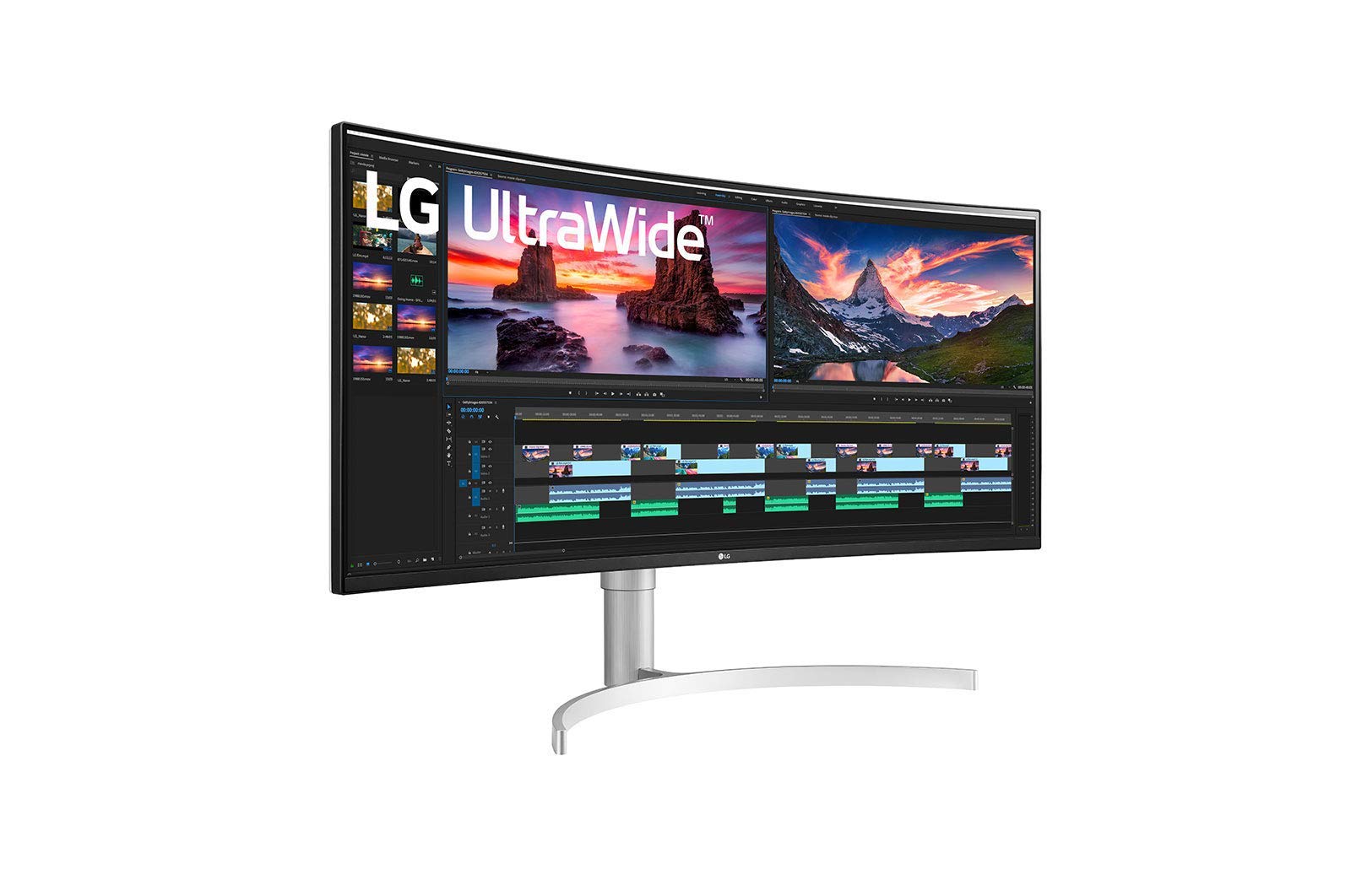 LG 38BN95C-W 38 Inch UltraWide QHD+ IPS Curved Monitor with Thunderbolt 3 Connectivity, White/Silver (Renewed)
