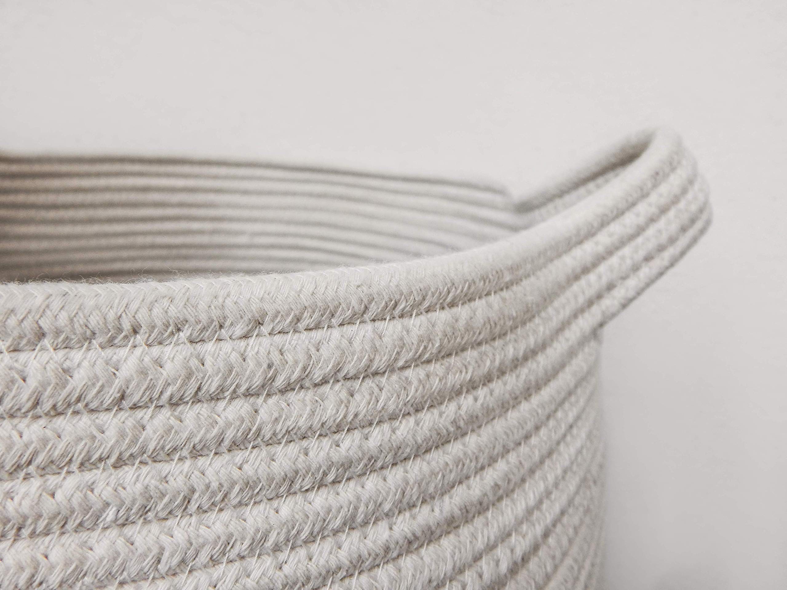 Large Woven Storage Baskets (Set of 2) Decorative Blanket Basket for Living Room, Toys, Pillows, Nursery or Towels. Laundry Hamper. Baskets for Organizing. Cotton Rope Baskets
