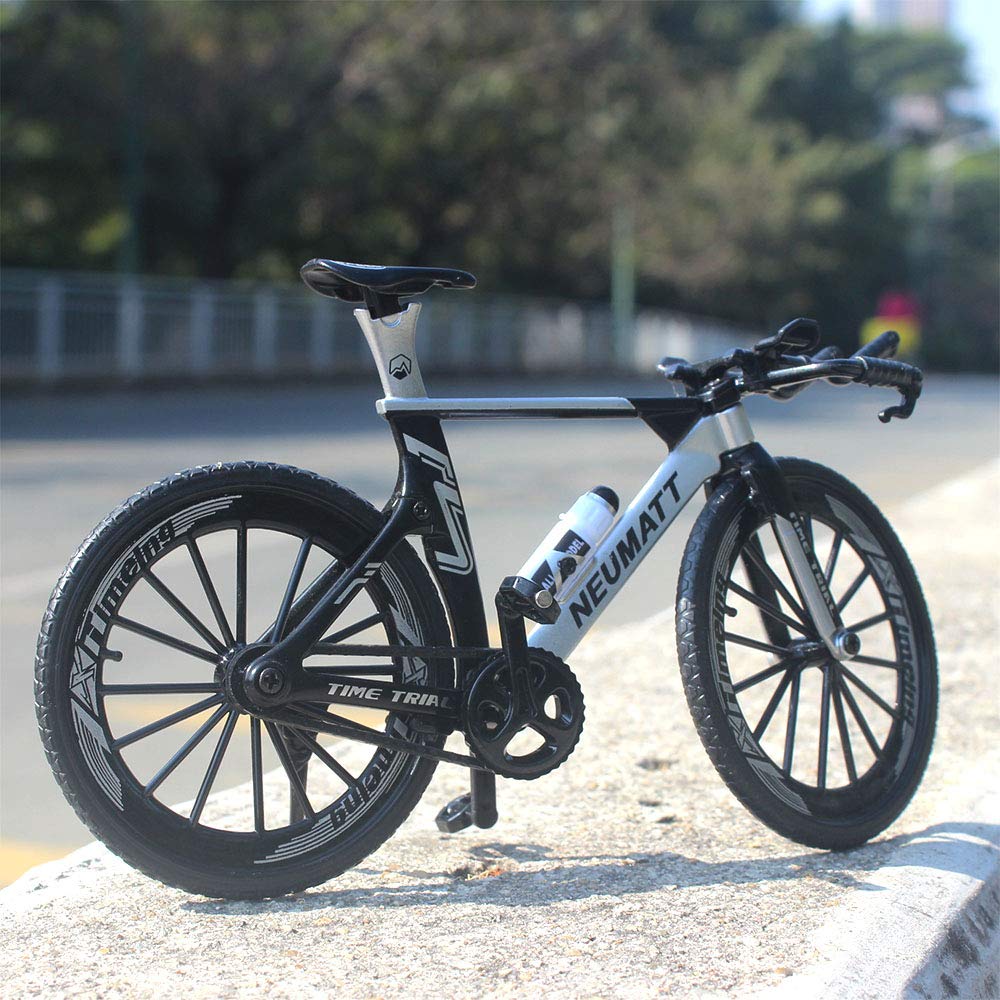 Ailejia Alloy Mini Finger Mountain Bikes Ornament Racing Mini Bicycle Toy Dirt Vehicles Model Decoration Crafts for Home (Black)