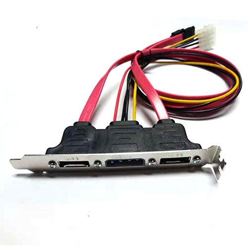 Cables Dual SATA to 2 Ports eSATA + 4 Pin IDE Power PCI Bracket Slot Cable - (Cable Length: 45cm)