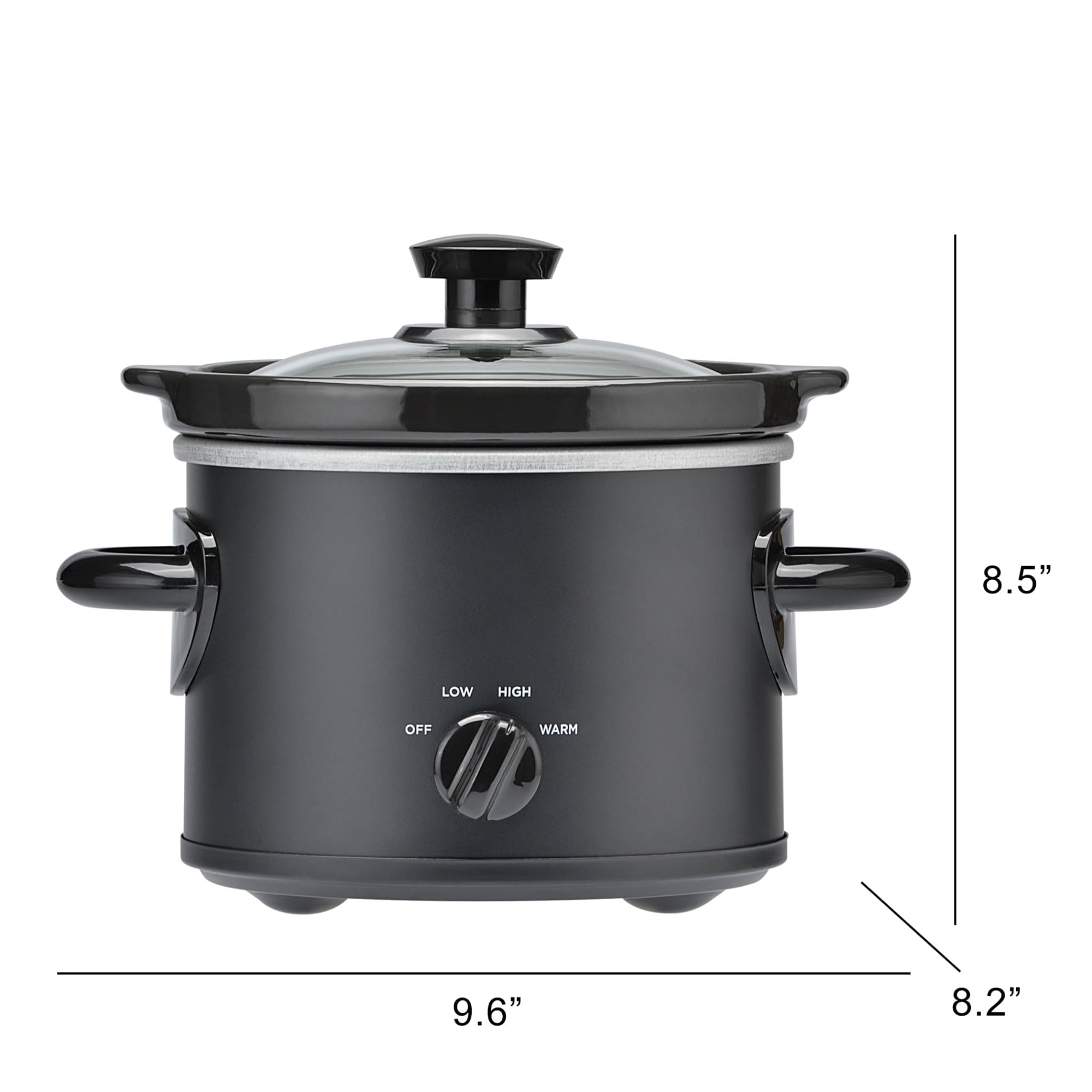 2 QT Slow Cooker in Matte Black - Effortlessly Cook Delicious Meals for Small Families
