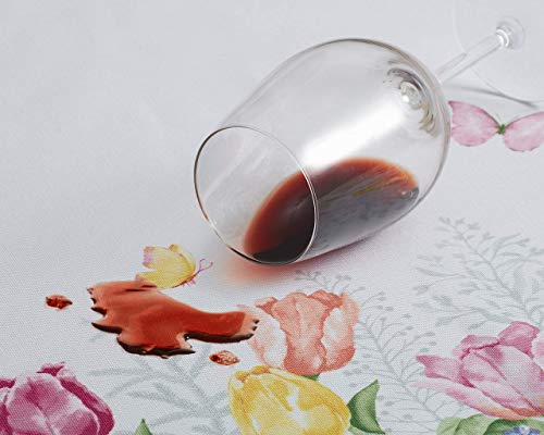 Benson Mills Spring Tablecloth, Heavyweight Fabric Spillproof Indoor/Outdoor Easter and Spring Table Cloth (Fiona, 60" X 120" Rectangular)