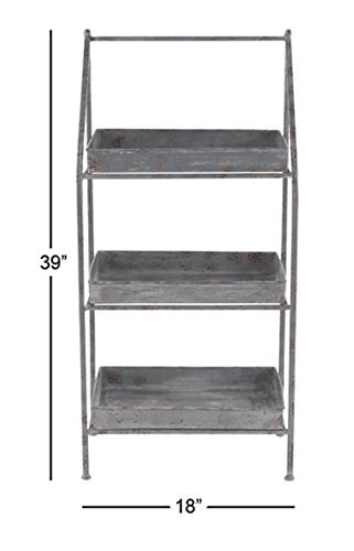 Deco 79 Plantstand, 11" W x 39" H, Gray