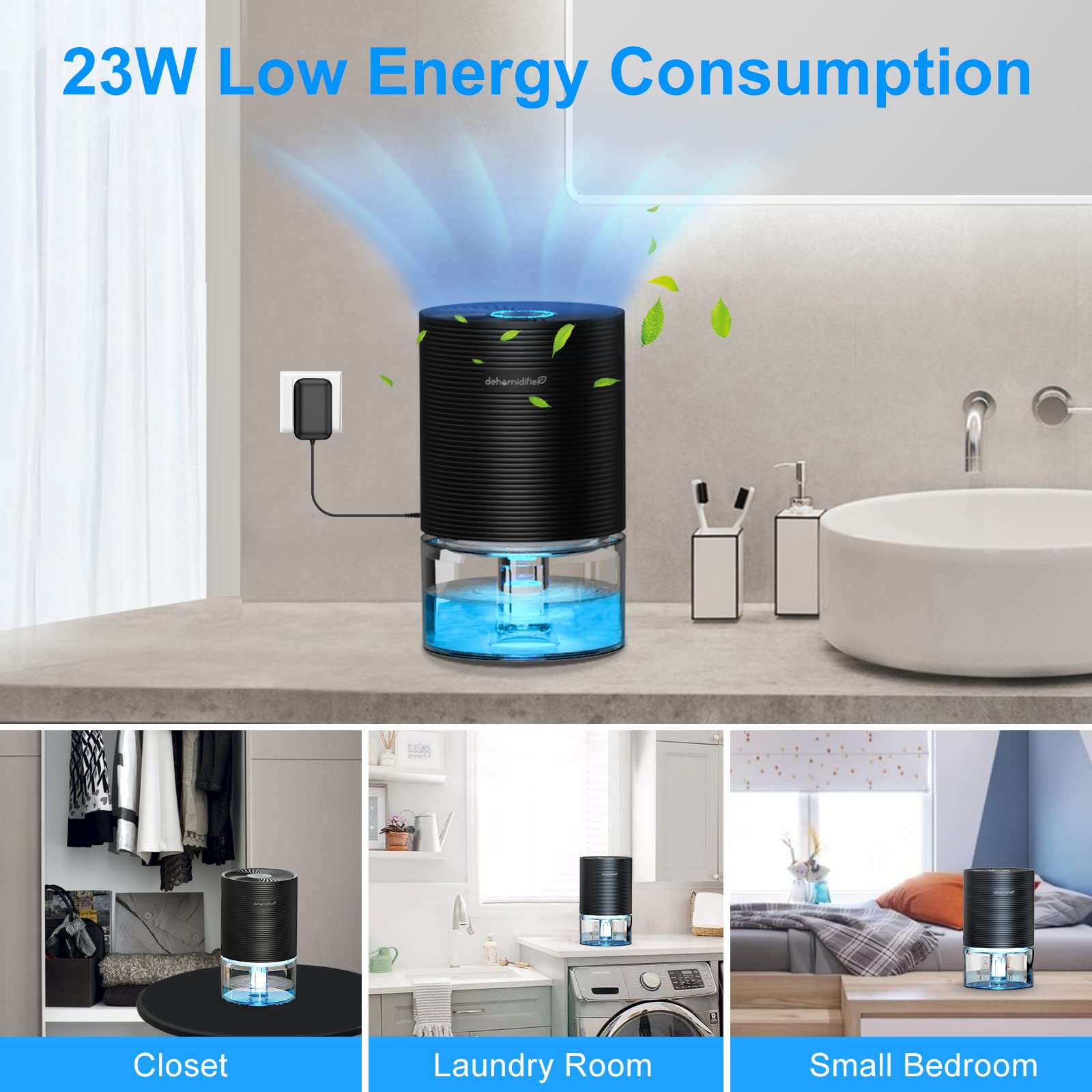 26OZ Small Dehumidifiers for Bedroom, Mini Dehumidifier for 1200 Cubic Feet Home, Dehumidifier small Quiet with Auto Shut Off for Bathroom,Closet,RV