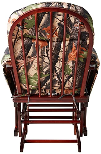 Artiva USA Wood Glider Chair and Ottoman Mircofiber Cushion Set