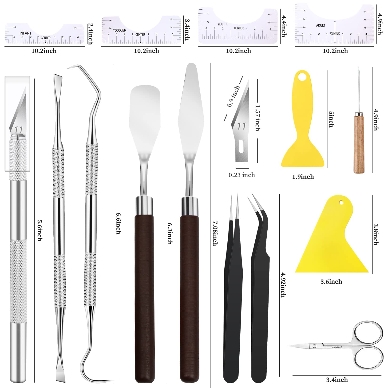 26pc Ruler Tools Weeding Tools