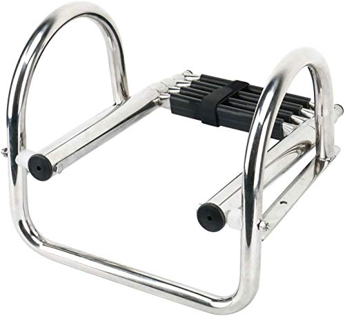 Amarine Made Stainless Steel in-Board 4 Steps Telescoping Ladder Folding Dock Ladder for Marine Boat Yacht Swimming Pool 550lbs Capacity