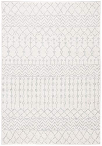 SAFAVIEH Tulum Collection 6' x 9' Ivory / Light Grey TUL270D Moroccan Boho Distressed Non-Shedding Living Room Bedroom Dining Home Office Area Rug