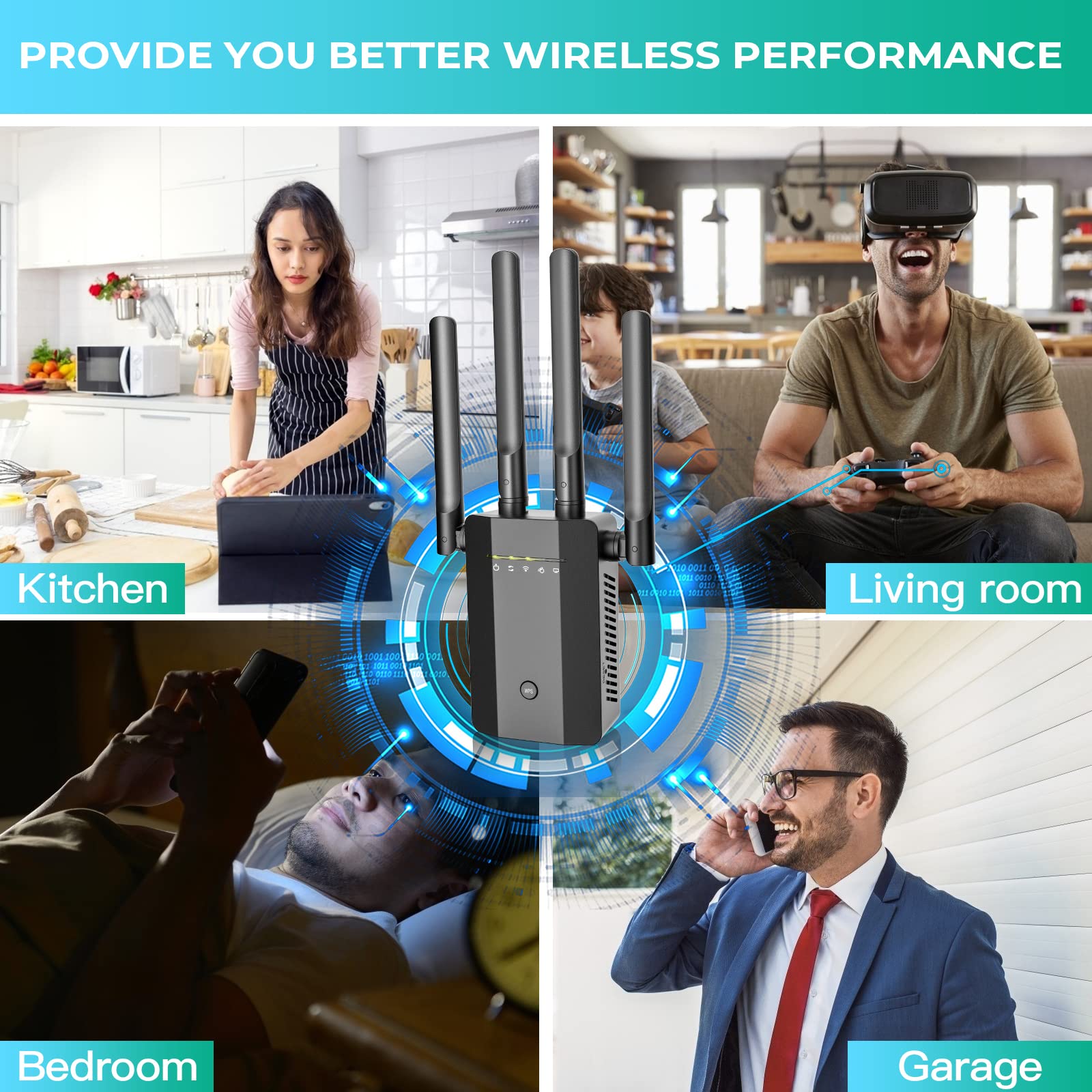 2023 Newest WiFi Extender, WiFi Extender Signal Amplifier with 9900 Square feet and 60+ Devices Coverage, Home Wireless Signal Booster with Ethernet Port