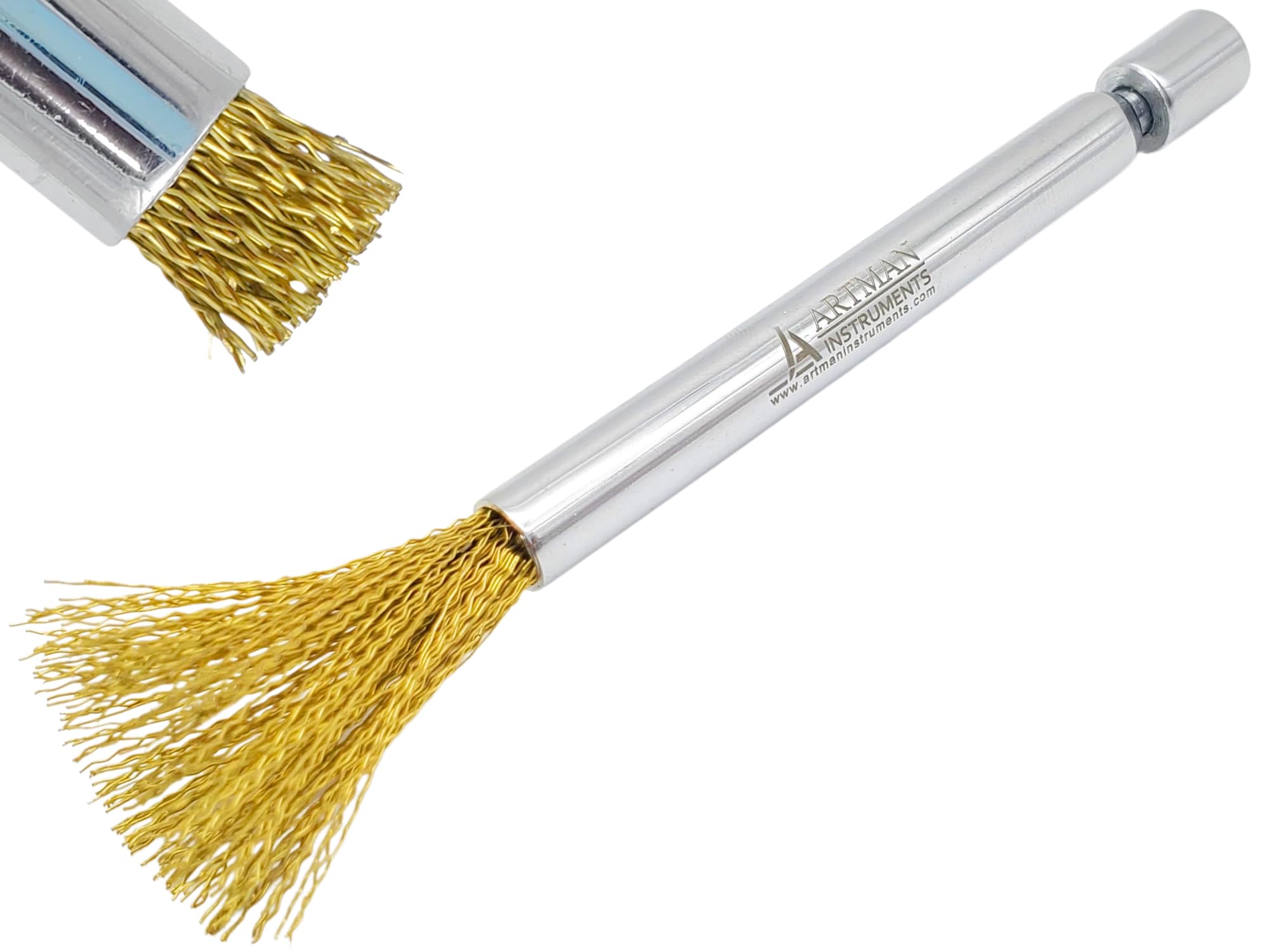 Artman Instruments Bur Cleaning Brass Wire Brush Dental Nail Cleaning Bit Cleaning Bur Cleaning Brush Copper Bristles Adjustable Length