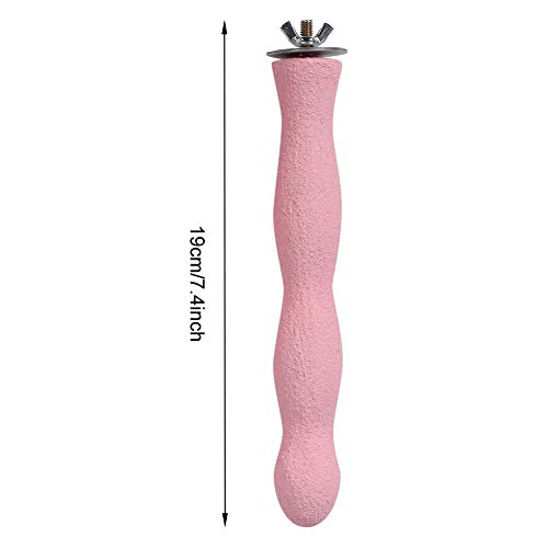 Bird Perch, Parrot Claw and Beak Frosted Grinding Bar Standing Stick Cage Toy for Parakeet African Grey Amazon Cockatoo Budgies Cockatiel(L)
