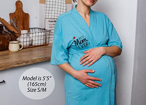 Life of Joy Matching Mommy Labor Delivery Robe, Swaddle, Hat Complete Set (as1, alpha, s, m, regular, regular, Mint)