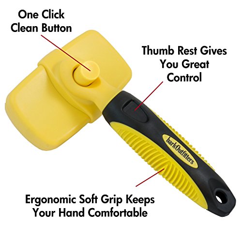 barkOutfitters Cat Slicker Brush, Quick Self-Cleaning Pro Quality Grooming Comb for Cats