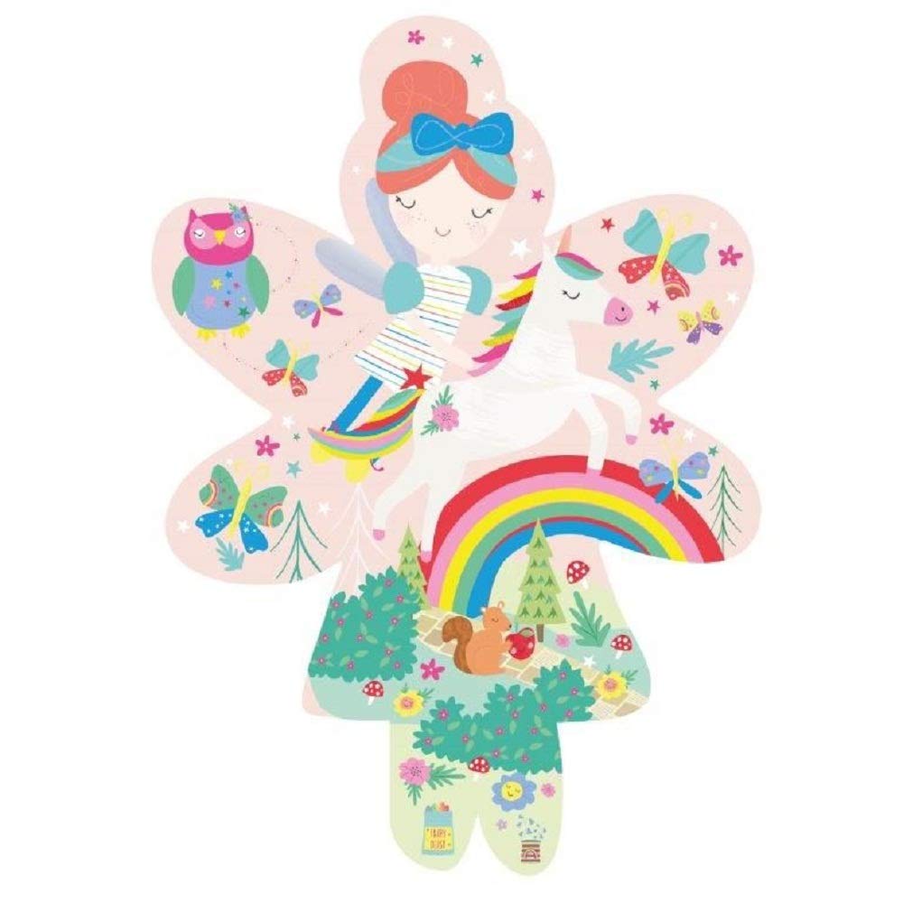 Floss & Rock 42P6331 Fairy Shaped Rainbow Fairy Jigsaw with Shaped Box, 20-Piece Set