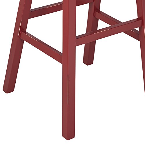 Amazon Brand β Stone & Beam Cottage Wood Bar Stool, 29"H, Red