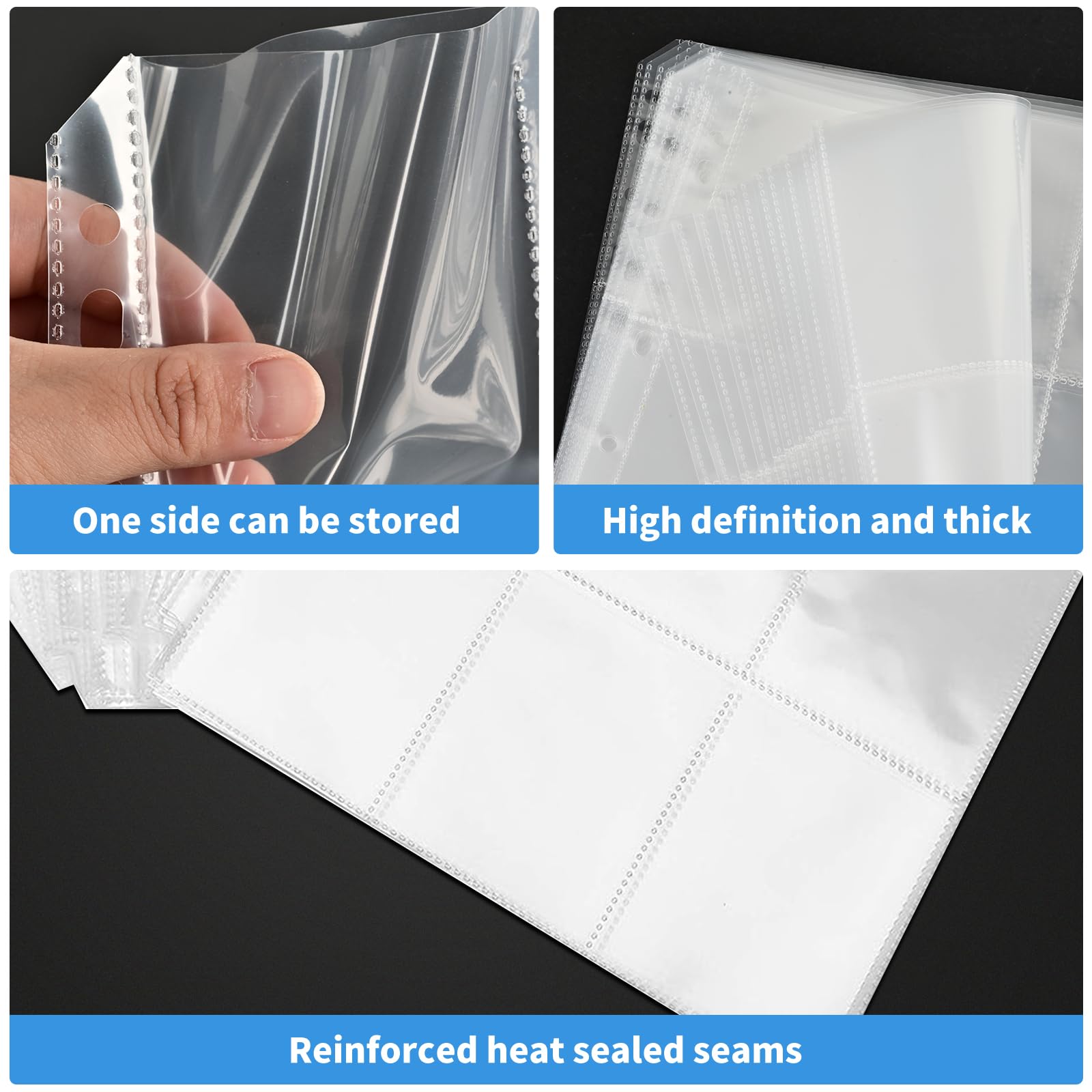 9 Pocket Card Sleeves ,Holds 3600 Cards ,Trading Card Binder Sleeves,High Quality Thickened,Card Binder Sleeves, 3 Ring 9 Pocket Pages for Sports Cards, Coupons, Game Cards,200 Pack