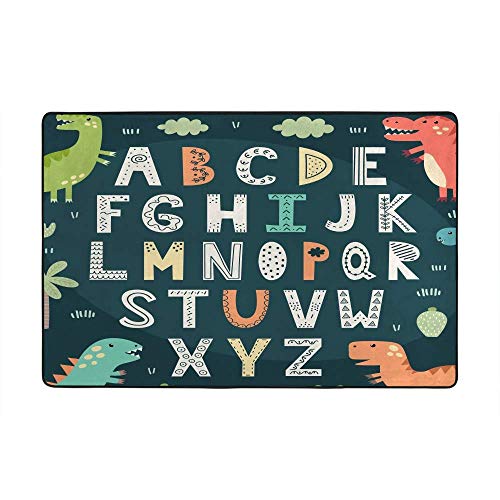Generic Soft Rug Large Area Rugs, Dinosaur Funny Letters Comfortable Indoor Carpet, Baby Play Mat for Living Room Bedroom Nursery Home Decor Floor Mat 72 X 48 Inch…, Multi