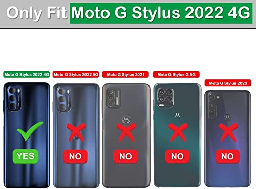 AYMECL for Moto G Stylus 2022 Case, with Nano Explosion-Proof Film [2 Pack], Military Grade Double Shockproof with Kickstand Case for Motorola G Stylus 2022-Green