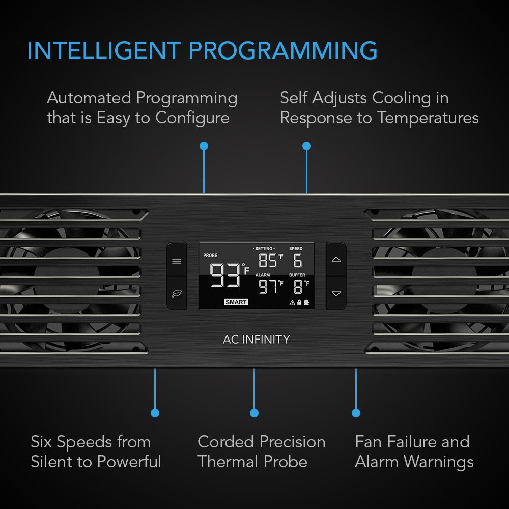 AC Infinity CLOUDPLATE T7-N, Rack Mount Fan Panel 2U, Intake Airflow, for Cooling AV, Home Theater, Network 19β Racks