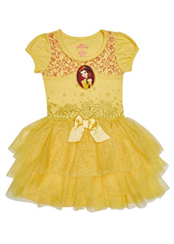 Disney Infant Baby Girl Princesses Belle Cinderella Tutu Dress, Yellow, 24 Months