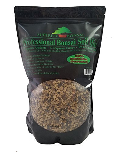 Bonsai Soil Mix - Premium Professional, All Purpose, Sifted and Ready to Use Tree Potting Blend in Easy Zip Bag - Akadama, Black Lava, Pumice & Charcoal (1.25 Quart)