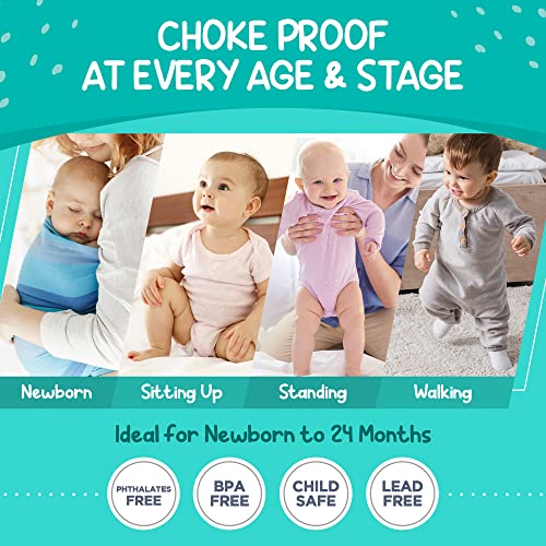 BABY ELEFUN Teething Toy Ring, Effective & Easy to Hold BPA Free Silicone Elephant Teethers with Gift Package, Teether Rings Toys Best for Babies 0-6, 6-12 Months, Infant Boys & Girls, Baby Shower