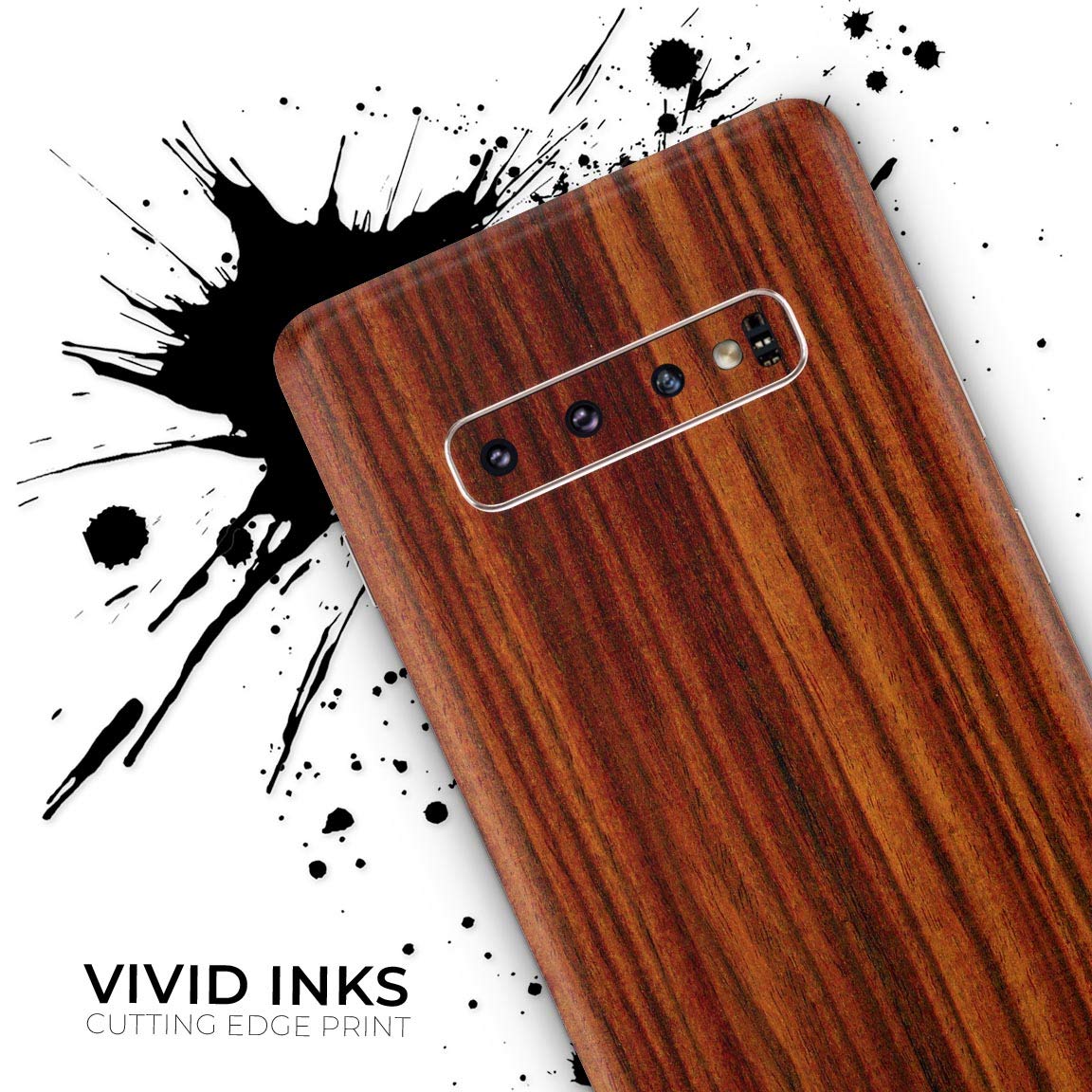 DesignSkinz Bright Red Ebony Woodgrain Protective Vinyl Decal Wrap Skin Cover Compatible with The Samsung Galaxy S20 (Screen Trim & Back Glass Skin)