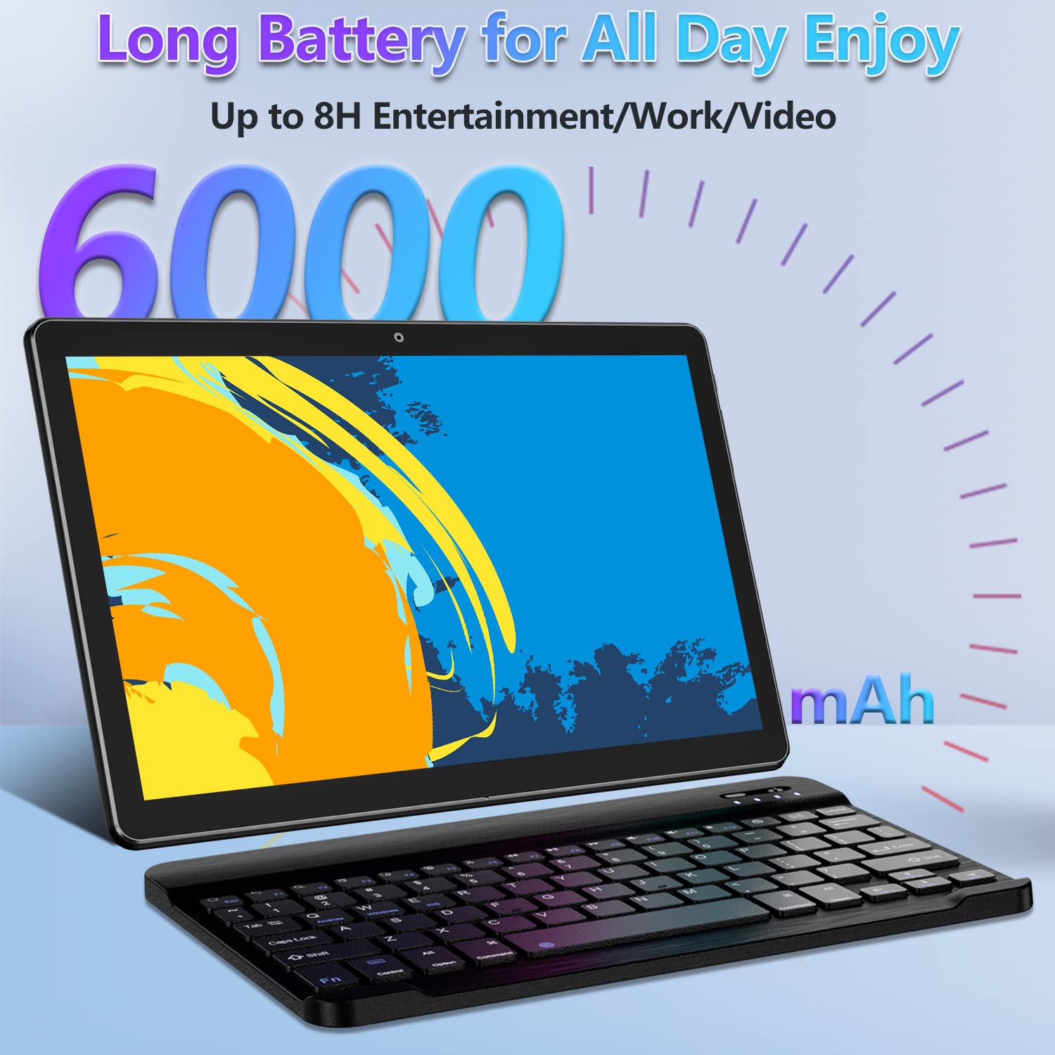 ๐ฎ๐ฌ๐ฎ๐ ๐๐๐ญ๐๐ฌ๐ญ Tablet 10.1" Octa-Core Android 11 Tablet, 64GB Storage Tablet with Keyboard, Stylus Pen, Dual 13MP+5MP Camera, WiFi, Bluetooth, GPS, 512GB Expand Support, IPS Full HD Display