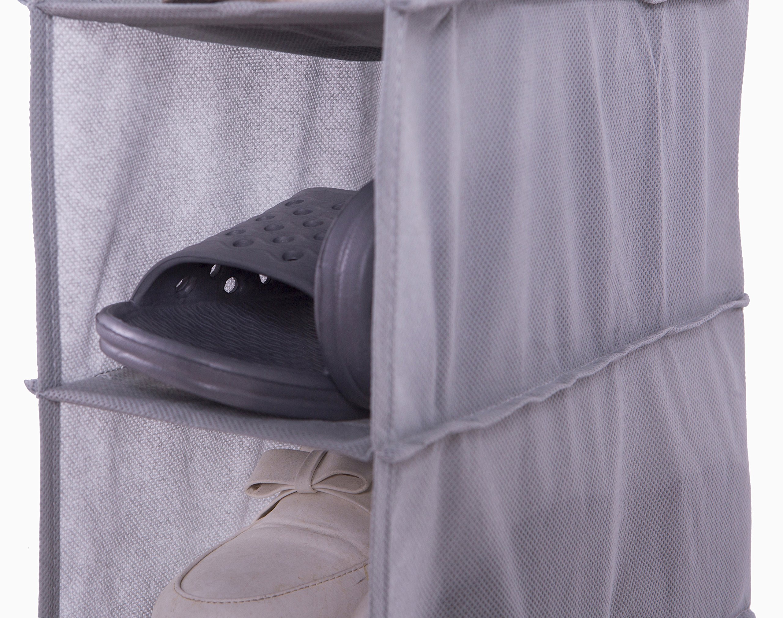 Amborido 8 Shelf Hanging Shoe Organizer for Closet Non Woven Fabric Gray