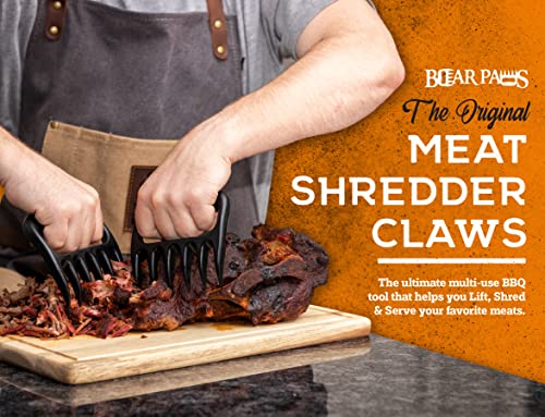 Bear Paws Meat Claws - The Original Meat Shredder Claws, USA Made - Easily Lift, Shred, Pull and Serve Meats - Ultra-Sharp, Ideal Meat Claws for Shredding Pulled Pork, Chicken, Beef and Turkey - Red