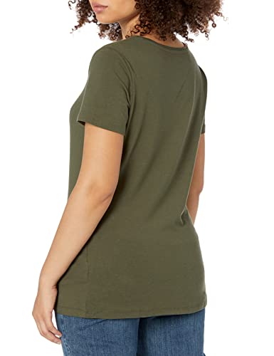 Amazon Essentials Women's Classic-Fit Short-Sleeve Crewneck T-Shirt, Pack of 2, Olive/Oatmeal Heather, X-Large