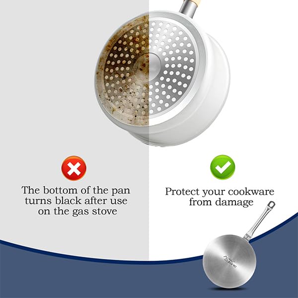 ACTIV CUISINE 7.9 Inch Heat Diffuser for Glass Cooktop, Stainless Steel Induction Adapter Simmer Plate, Gas Stove Converter Disk with Detachable Handle