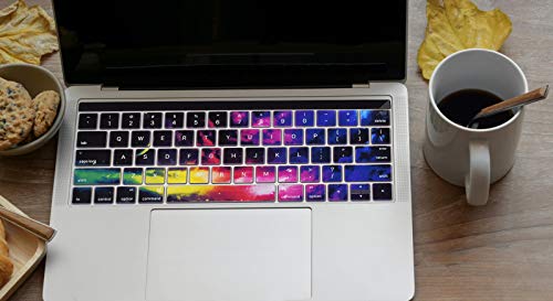 Funut MacBook Pro Keyboard Cover with Touch Bar 13 inch Silicone Keyboard Skin and 15 inch Premium Ultra Thin TPU 2019-2016 (Apple Model A2159 A1989 A1990 A1706 A1707) Skin Protector - Nebula