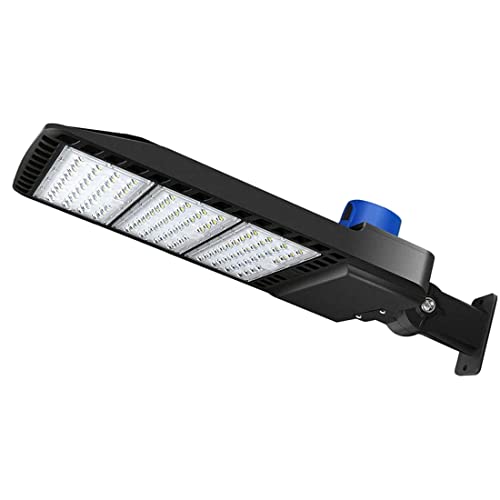 Juyace 300W LED Parking Lot Lights Outdoor Dusk to Dawn Photocell Daylight 5000K IP65 Waterproof Arm Mount Commercial Flood Lights/Yard/Area/Street/Arena/Security Lighting