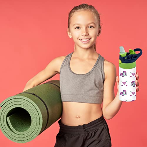 AiHeart 12oz Sublimation Stainless Steel Sippy Cup with Sublimation Shrink Wrap, Double-Wall Vacuum Insulated Children's Water Cup with Handle and Straw, Great DIY Gift for Kids (Blue)