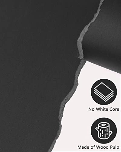 Black Cardstock Paper 8.5 x 11, 108 Sheets 180g Black Printer Card Stock, Heavy Construction Paper for Card Making Printing Craft Drawing Scrapbooking Cutting