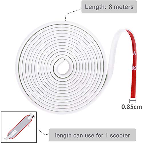 Stormytime Anti-Collision Strip Replacement for Xiaomi M365 / Pro Ninebot ES Max G30 Gotrax Electric Scooter Parts, Prevent Scooter from Friction Damage Bumper Protective (White)