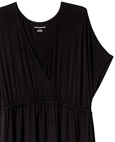 Amazon Essentials Women's Waisted Maxi Dress (Available in Plus Size), Black, 1X
