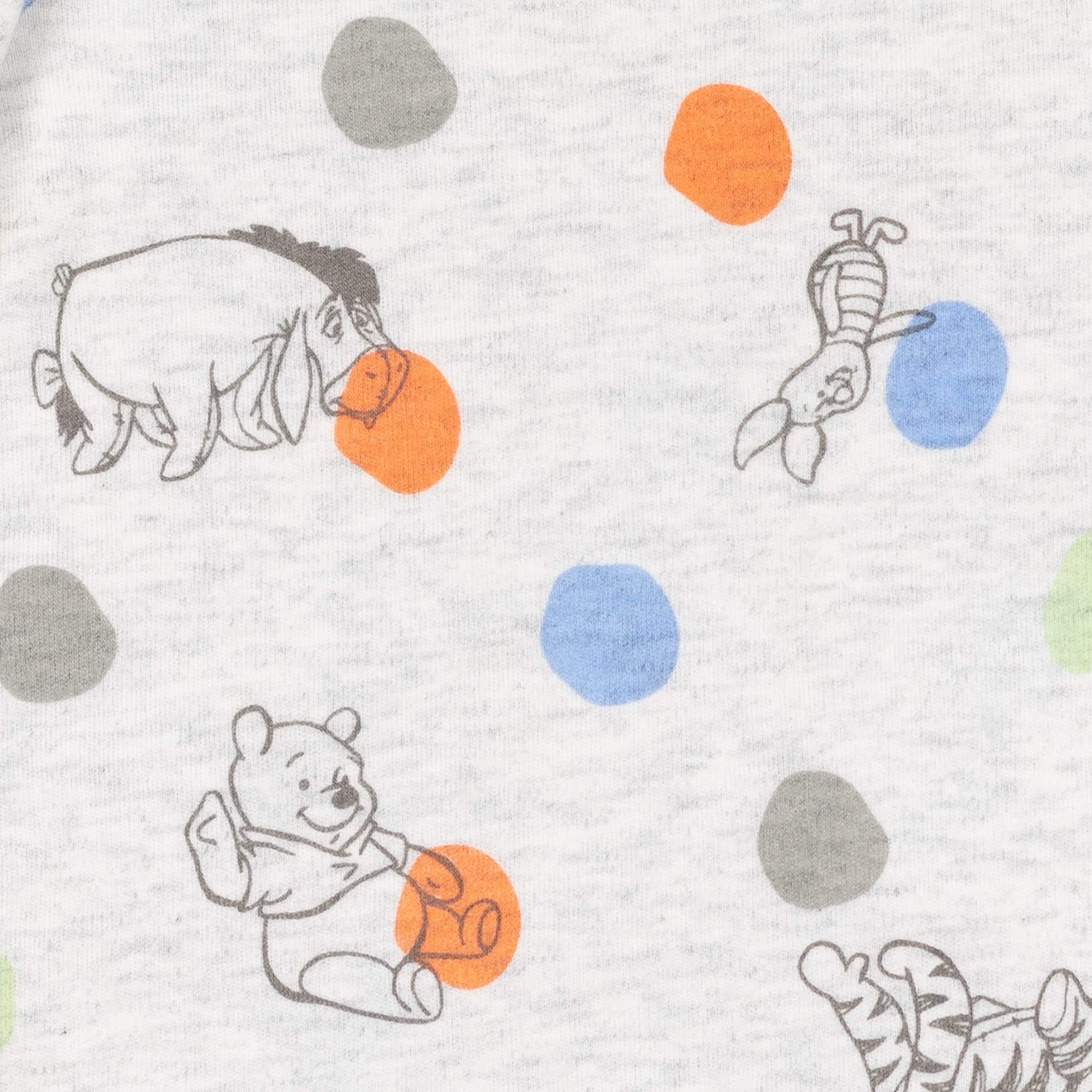 Disney Winnie the Pooh Eeyore Tigger Piglet Newborn Baby Boys 5 Pack Bodysuits 0-3 Months